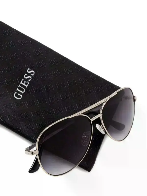 Guess Crystal-embellished Pilot-frame Sunglasses