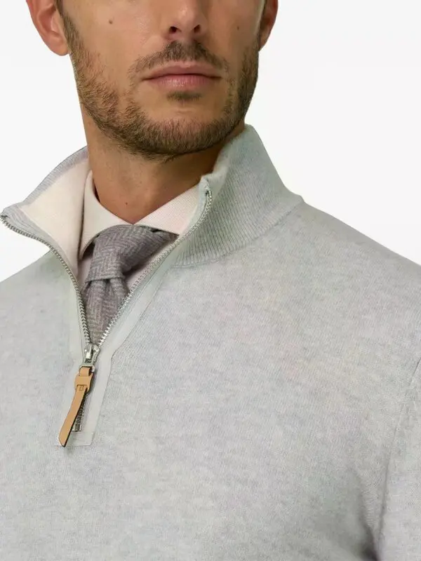 Boggi Milano Quarter-zip Jumper In Cashmere