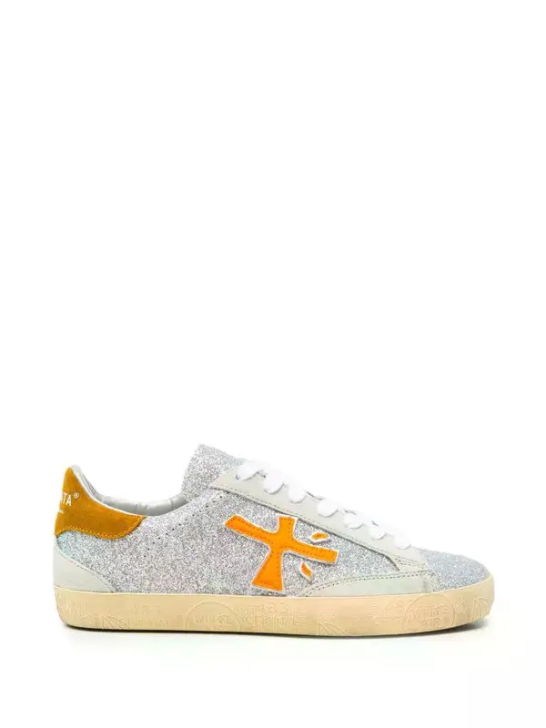 Premiata Steven 8498 Glitter-effect Sneakers - Silver