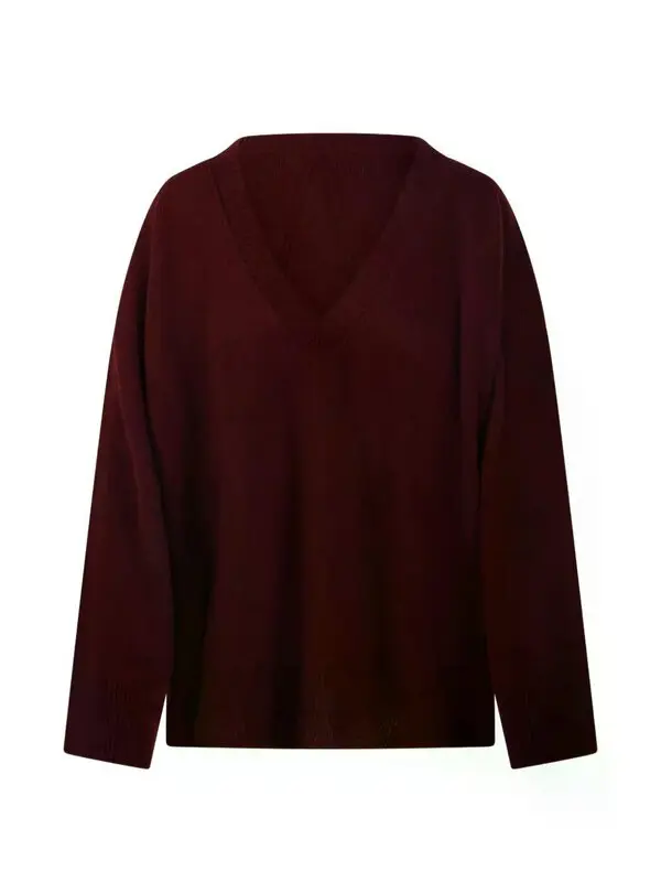 ROBERTO COLLINA V-neck Ribbed-trim Sweater - Red