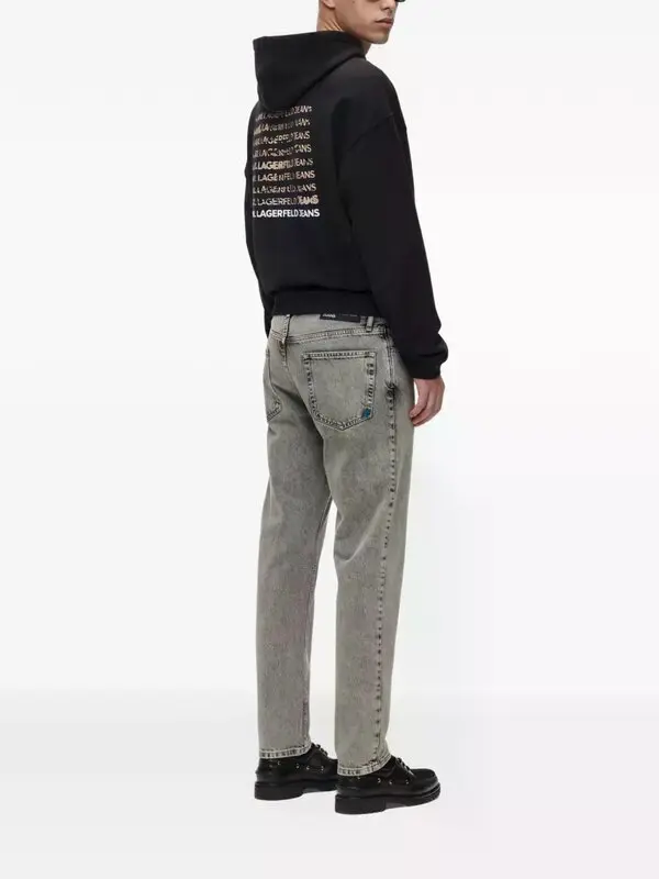 Karl Lagerfeld Acid-wash Tapered Jeans - Grey