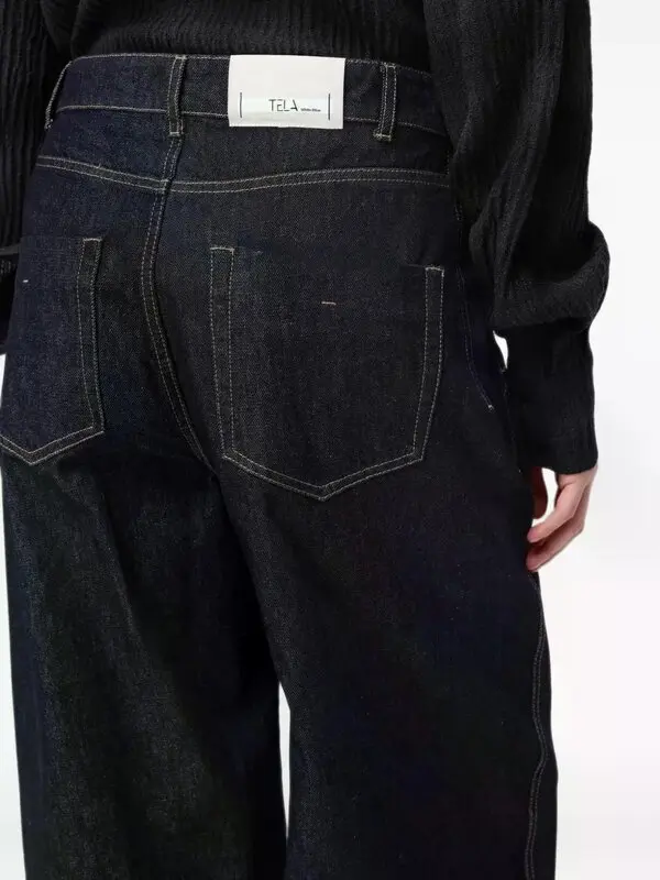 TELA Contrast-stitch Wide-leg Jeans