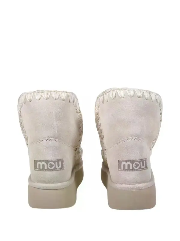 Mou Crystal-embellished Crochet-trim Boots