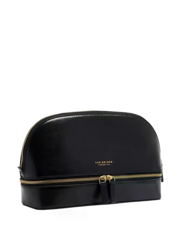 THE BRIDGE Lara Logo-print Leather Make-up Bag - Black