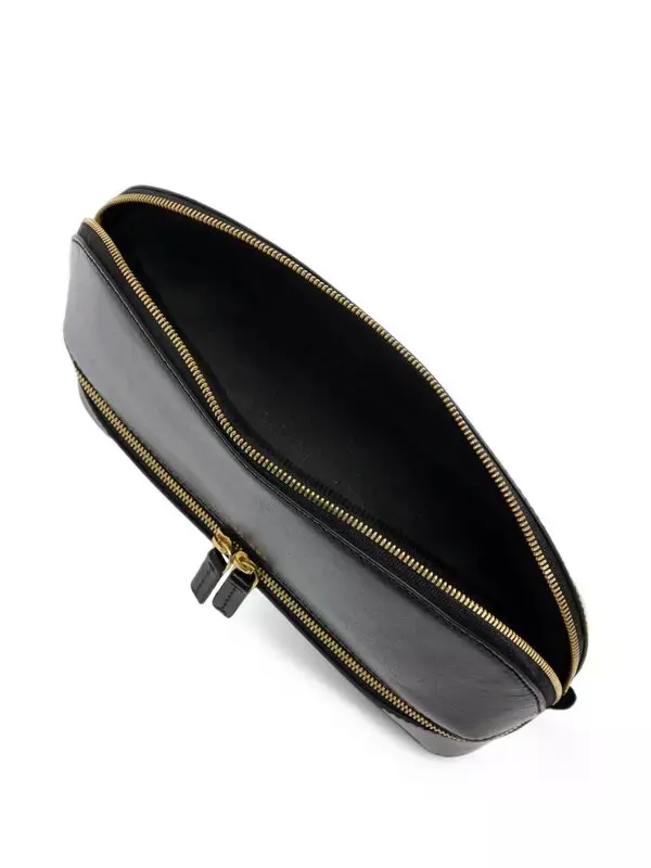 THE BRIDGE Lara Logo-print Leather Make-up Bag - Black