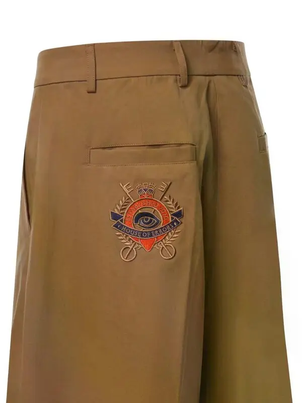 HOUSE OF ERRORS Embroidered-logo Pleated Trousers