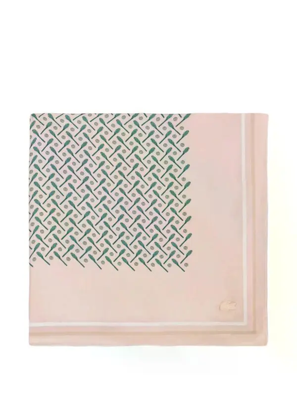 Lacoste Printed Silk Square - Pink