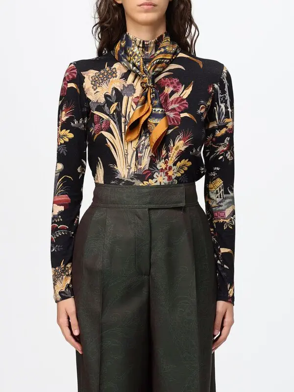 Etro Square Scarf In Pure Silk With Paisley Print And Straight Hem