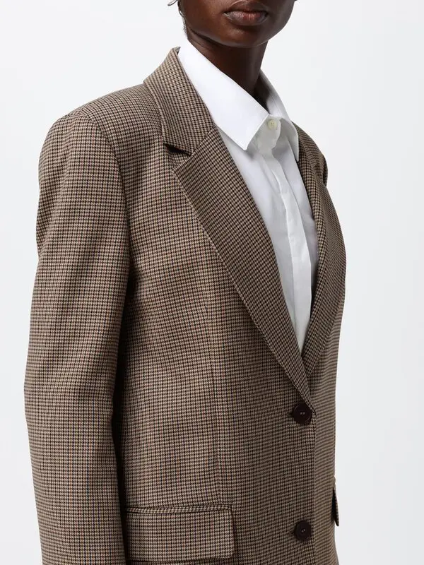 MAR DE MARGARITAS Single-breasted Houndstooth Blazer With Peak Lapels