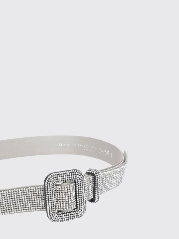 Benedetta Bruzziches Satin Belt With Crystal Jewel Buckle