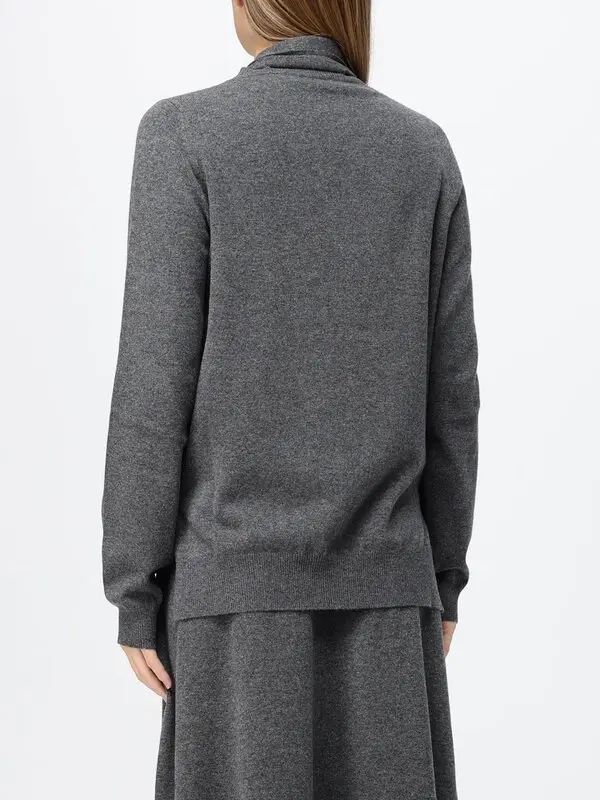Fabiana Filippi Wool, Silk And Cashmere Sweater With Pussy-bow Neck - Grey