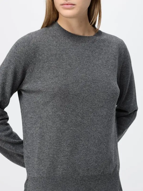 Fabiana Filippi Wool, Silk And Cashmere Sweater With Pussy-bow Neck - Grey