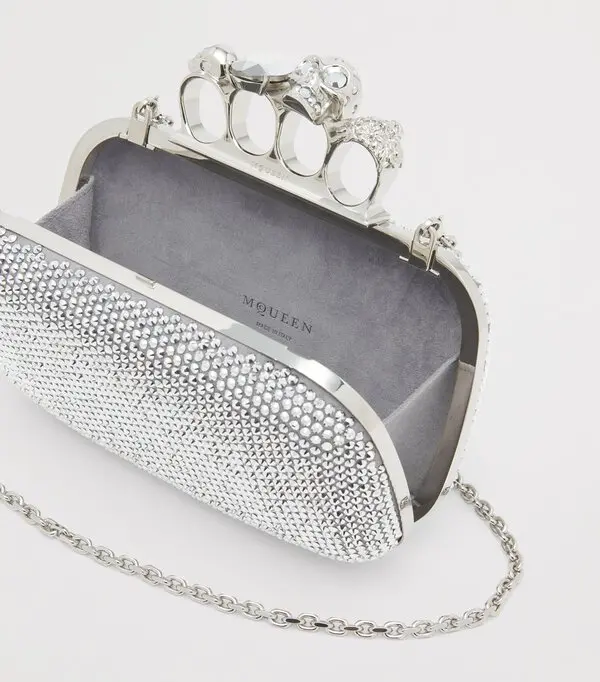 Alexander McQueen Crystal-embellished Knuckle Clutch Bag