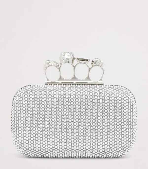 Alexander McQueen Crystal-embellished Knuckle Clutch Bag