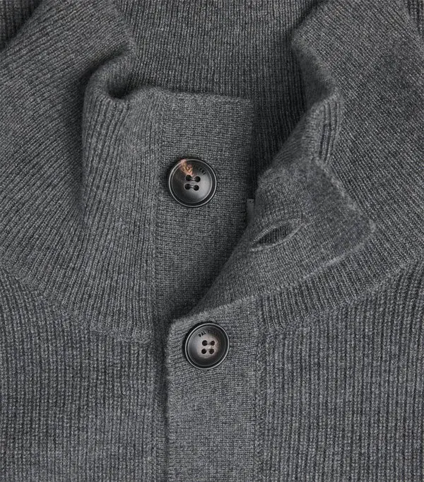 Pal Zileri Wool-silk-cashmere High-neck Cardigan