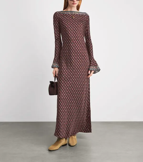 DÔEN Silk-blend Paisley Davina Midi Dress
