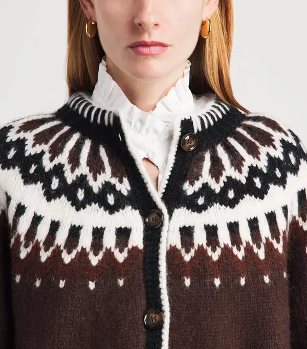 DÔEN Alpaca-blend Jacquard Cardigan