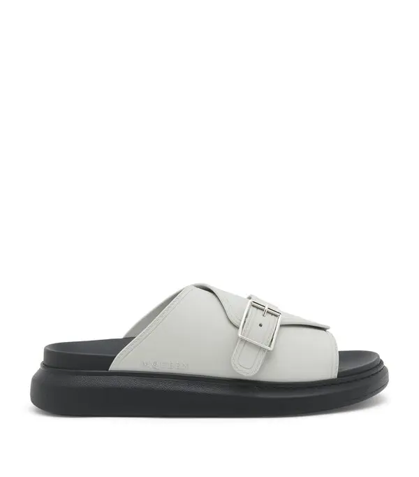 Alexander McQueen Logo Slides - Silver