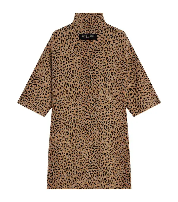 Givenchy Leopard Print High-neck Mini Dress