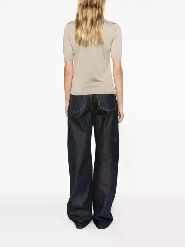 Max Mara Stockinette-stitched Cashmere And Silk Sweater Stone