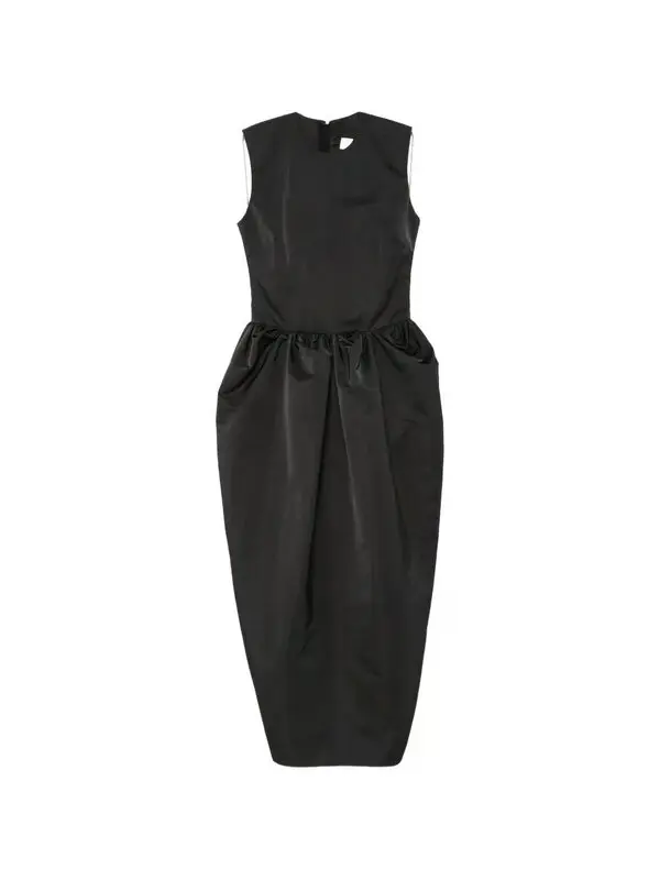 AMI Paris Gathered Sleeveless Dress - Black