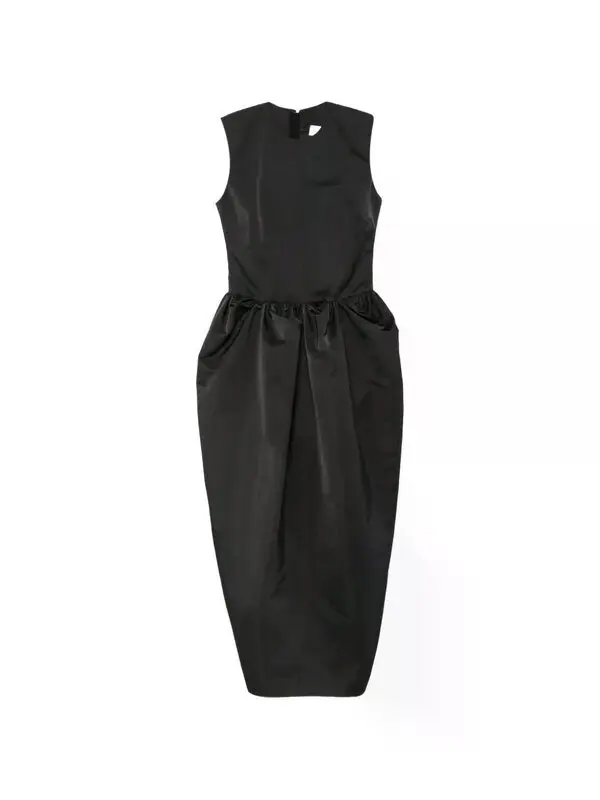 AMI Paris Gathered Sleeveless Dress - Black