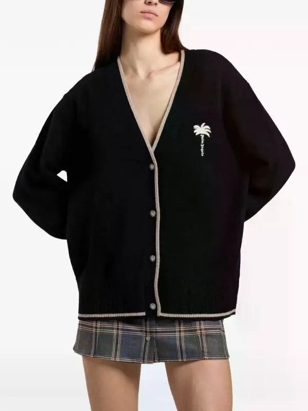 Palm Angels Palm Tree-embroidered Cardigan