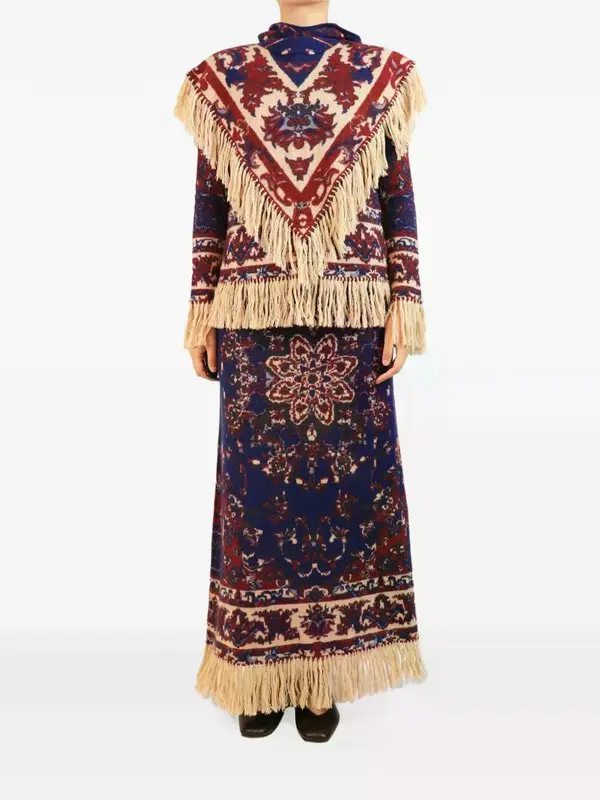 Rabanne Fringe-trim Knit Three-piece Set - Blue