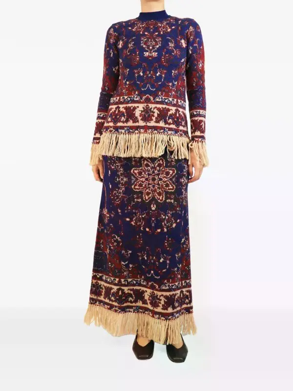 Rabanne Fringe-trim Knit Three-piece Set