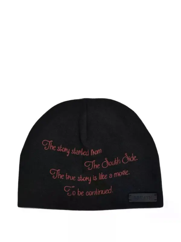 BREATH Angel Graphic-print Beanie Hat - Black