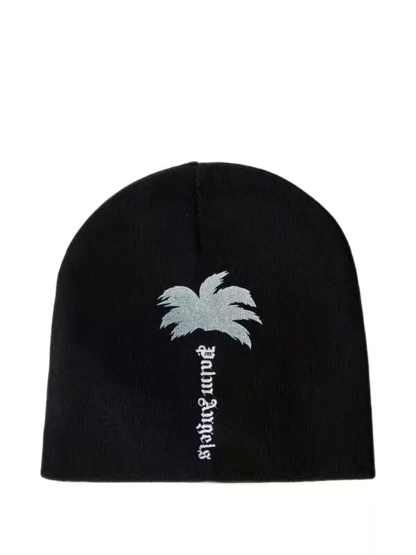 Palm Angels Palm Tree Beanie Hat - Black