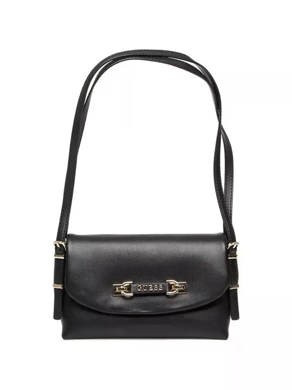 Guess Lefia Logo-plaque Shoulder Bag - Black