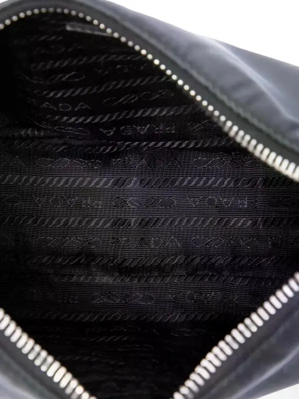 Prada 2019-2026 Mini Saffiano Trimmed Tessuto Re Edition 2005 Satchel - Black