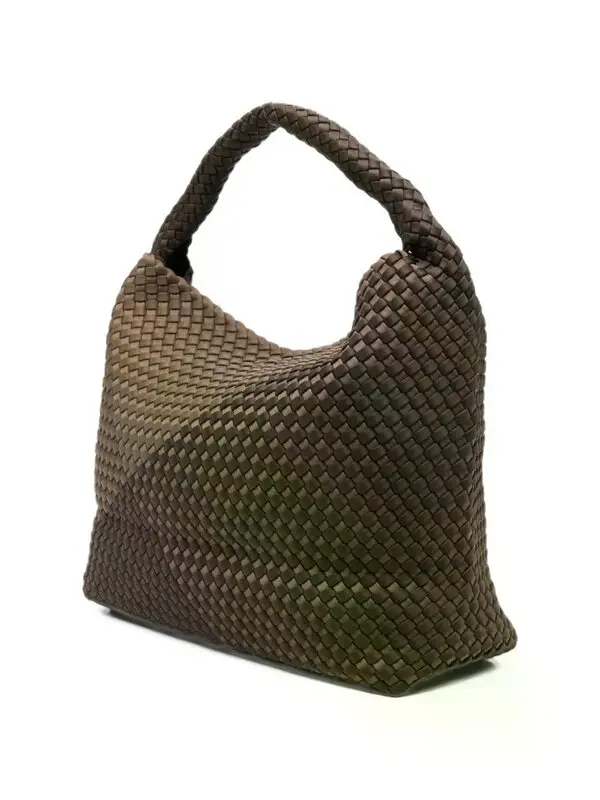 MARREA Large Check-pattern Woven Tote Bag