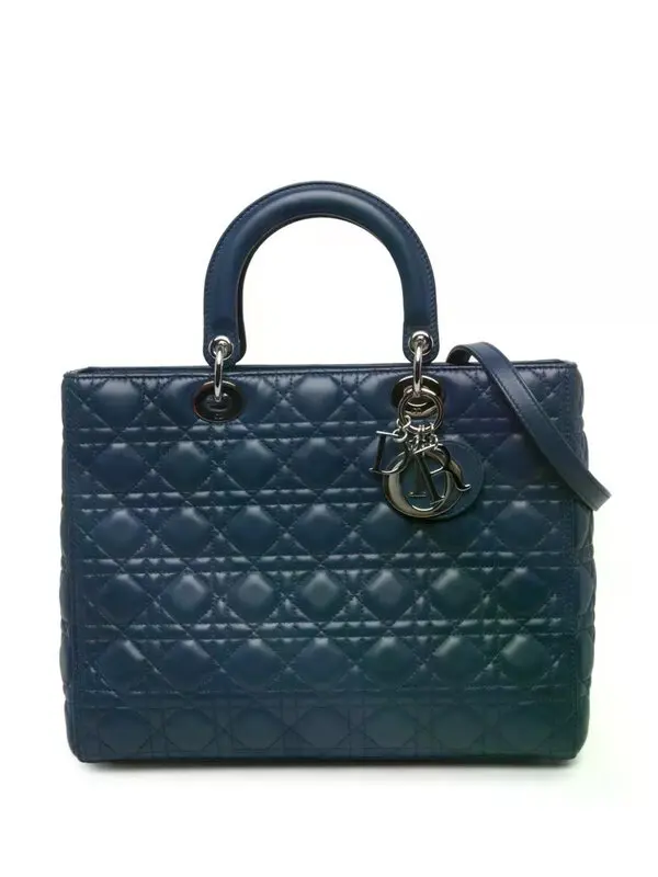 Dior 2014 Large Lambskin Cannage Lady Satchel