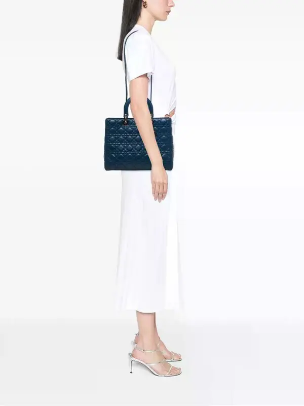 Dior 2014 Large Lambskin Cannage Lady Satchel