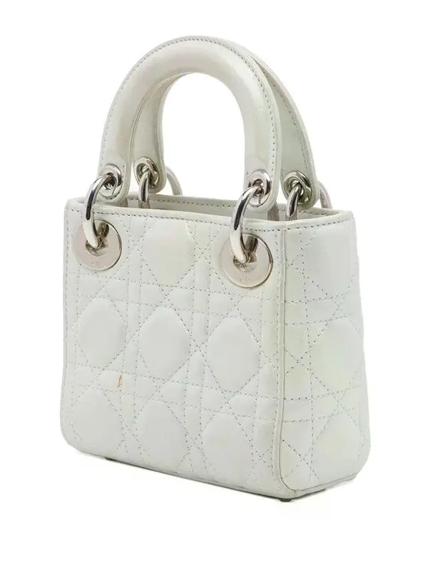 Dior 2015 Micro Iridescent Lambskin Cannage Lady Satchel