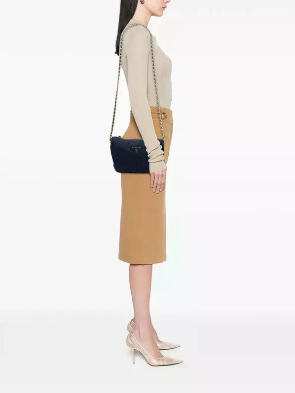 Prada 2000-2013 Impuntu Tessuto Chain Crossbody Bag