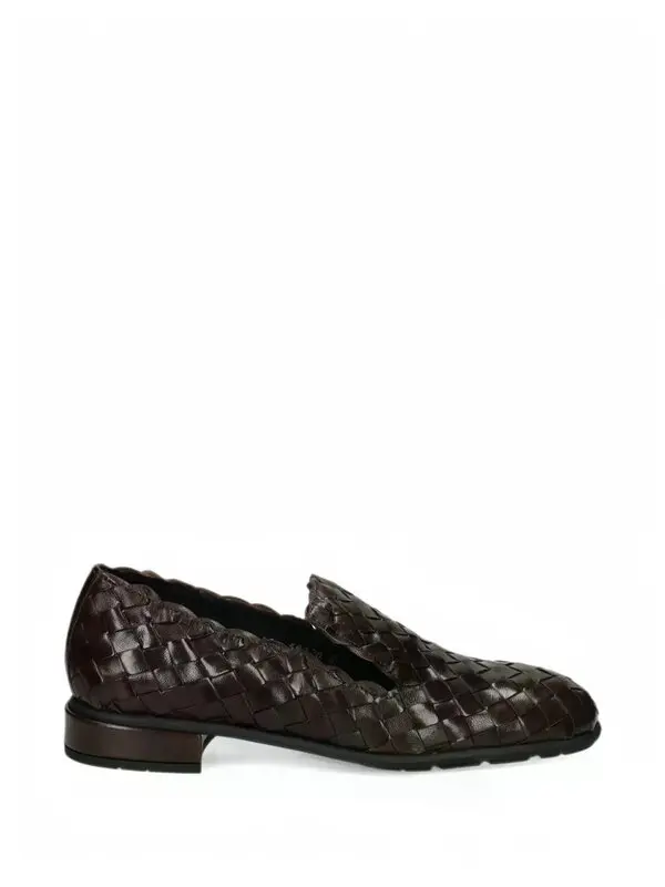 PONS QUINTANA Woven Leather Loafers - Brown