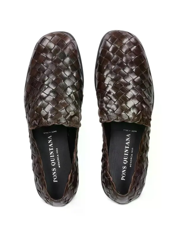 PONS QUINTANA Woven Leather Loafers