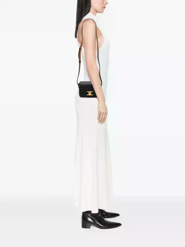 Celine 2019 Teen Triomphe Coated Canvas Triomphe Crossbody Bag - Brown