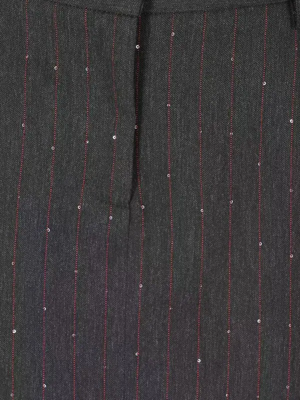 ERMANNO FIRENZE Pinstripe Sequin-embellished Midi Skirt