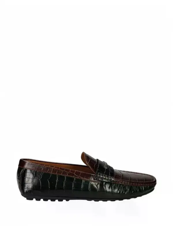 Roberto Cavalli Crocodile-effect Leather Loafers - Black