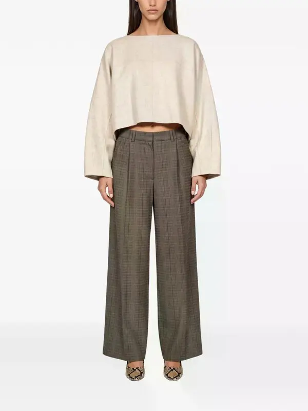 Soeur Hora Cropped Wide-sleeve Sweater - White