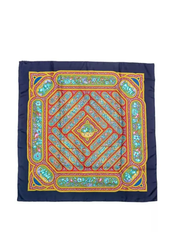 Hermès Qalamdan Silk Scarf - Blue