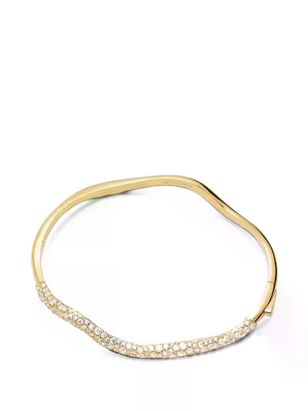 MISSOMA Molten Snow Ripple Hinged Bangle - Gold