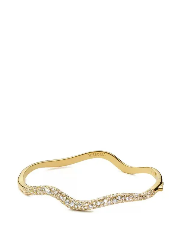 MISSOMA Molten Snow Ripple Hinged Bangle - Gold
