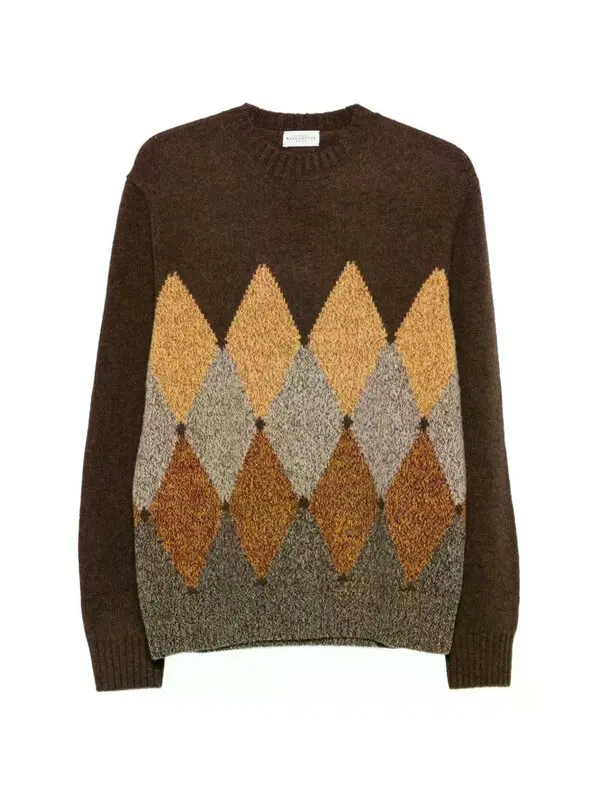 BALLANTYNE Argyle-pattern Sweater - Brown