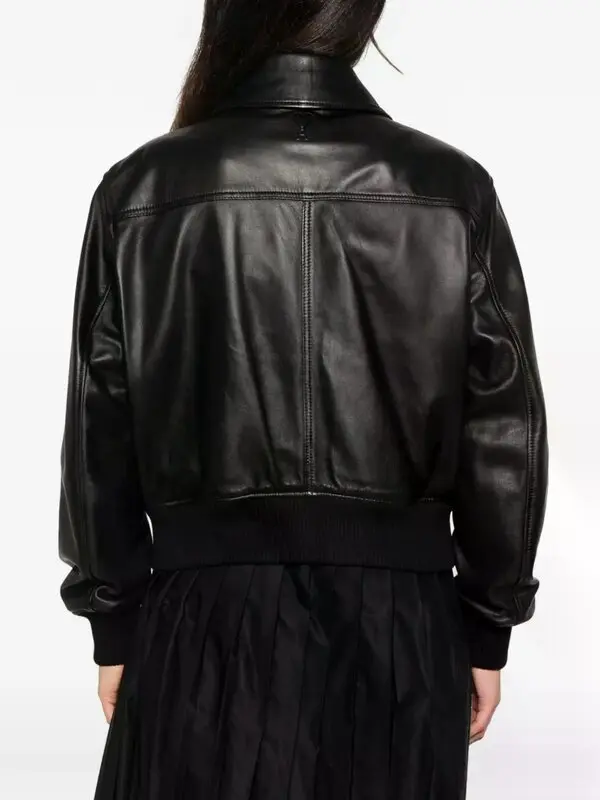 AMI Paris De Coeur Leather Jacket