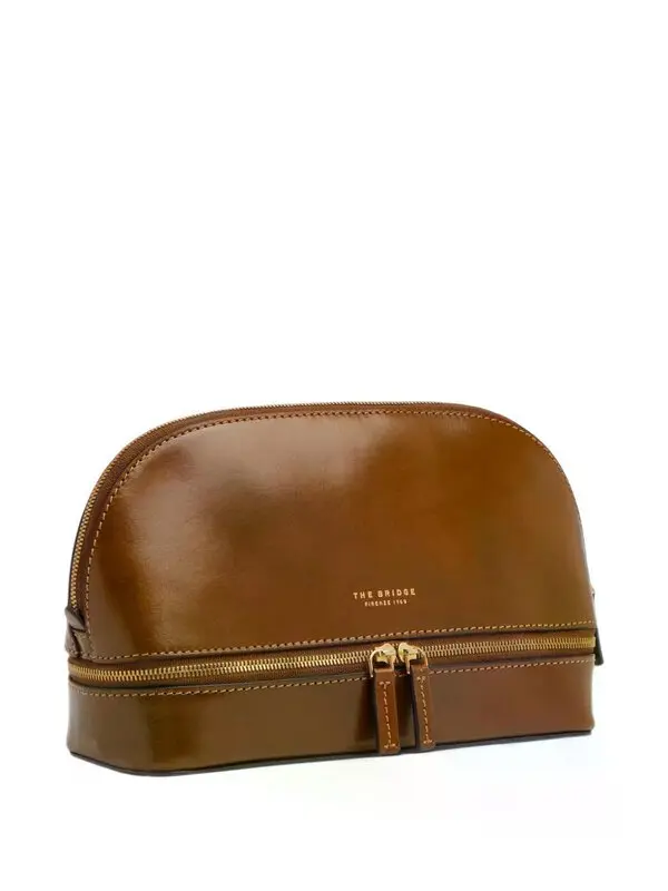 THE BRIDGE Leather Make-up Bag - Brown